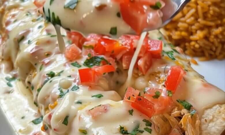 Queso Chicken Enchiladas Recipe - Quickly Recipes